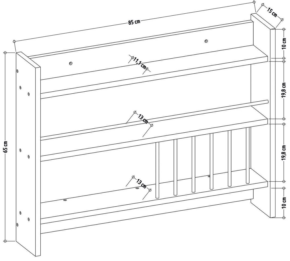 Kuchyňská police KOLIN 85 cm bílá