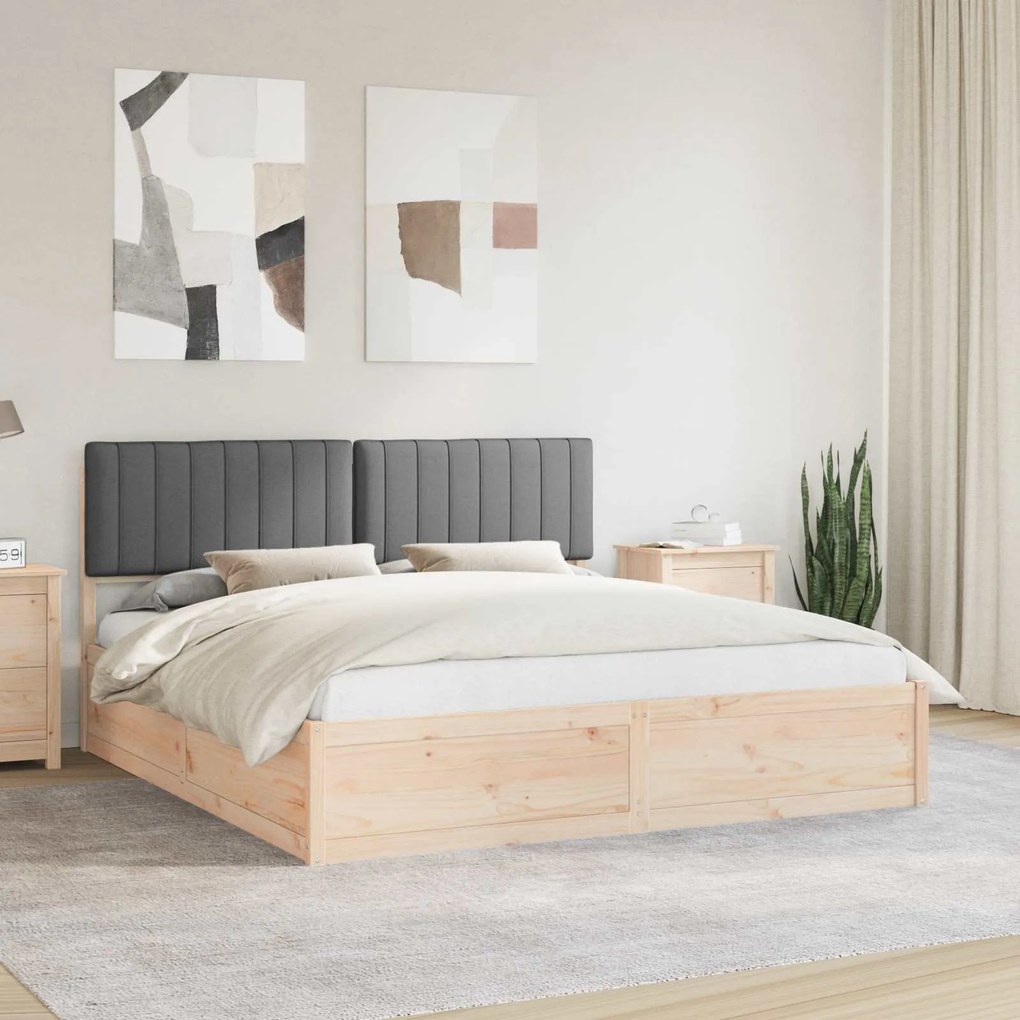 Rám postele s čalouněným čelem s čelo Tmavě šedá 180 x 200 cm 3398215