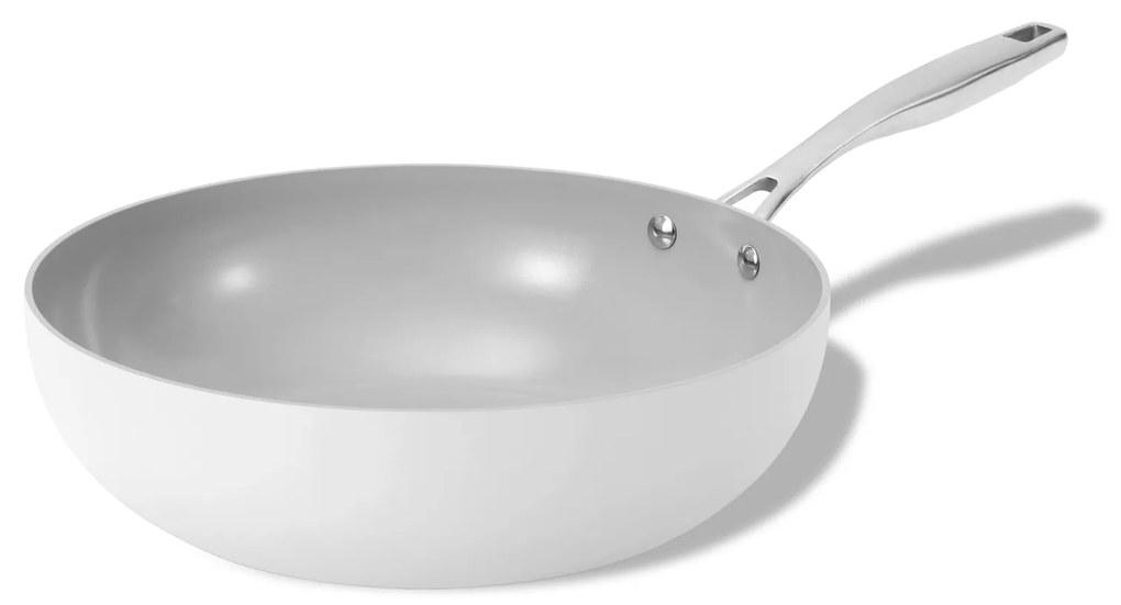 Elmich Nepřilnavá keramická Wok pánev Vital Ø 28 cm - krémově bílá