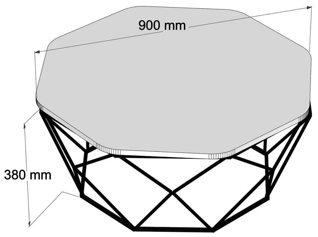 Designový konferenční stolek Gagenia 90 cm černý