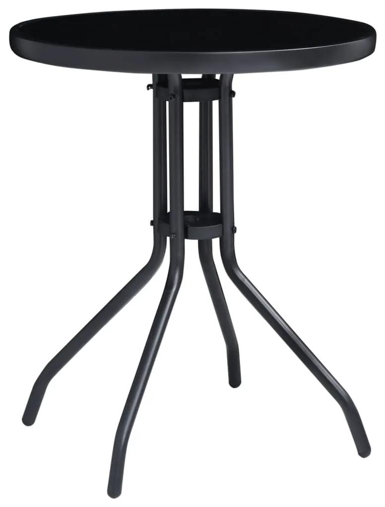 312212 vidaXL Zahradní stolek černý 60 cm ocel a sklo