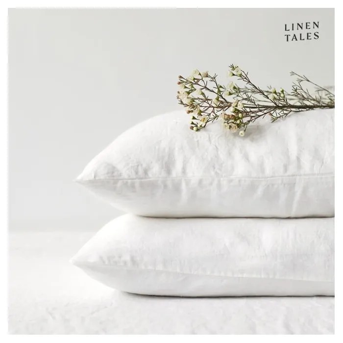 Lněný povlak na polštář 80x80 cm White – Linen Tales