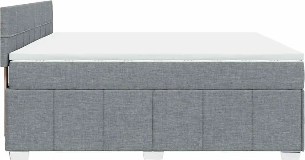 Box spring postel s matrací světle šedá 200 x 200 cm textil 3287175
