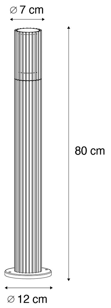 Chytrý venkovní sloupek černý 80 cm IP44 RGBW vč. GU10 50mm - Boris