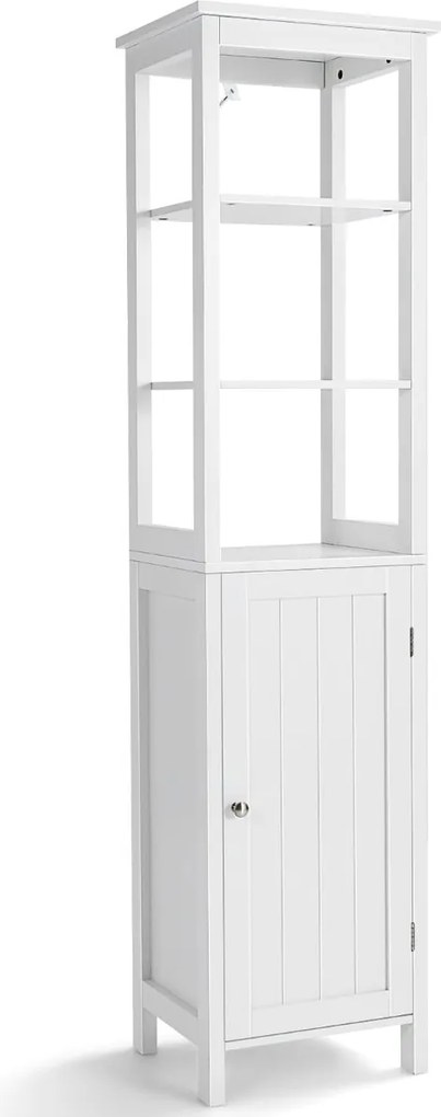 Costway 5patrová úzká vysoká skříňka s 3 polohovou policí – 40 × 32 × 161,5 cm