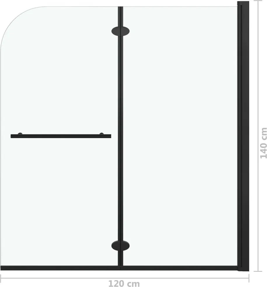 vidaXL Skládací sprchový kout se 2 panely ESG 120 x 140 cm černý [147194]