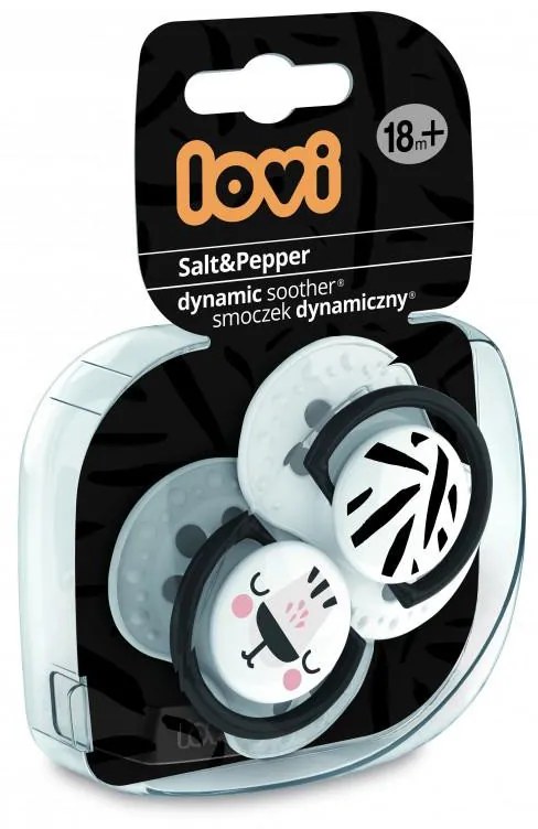 Lovi Šidítko silikonové dynamické Salt&Pepper 2 ks  18 m+