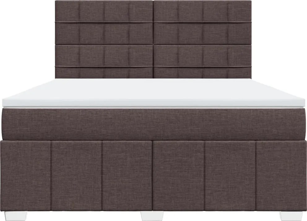 Box spring postel s matrací tmavě hnědá 180x200 cm textil 3294050