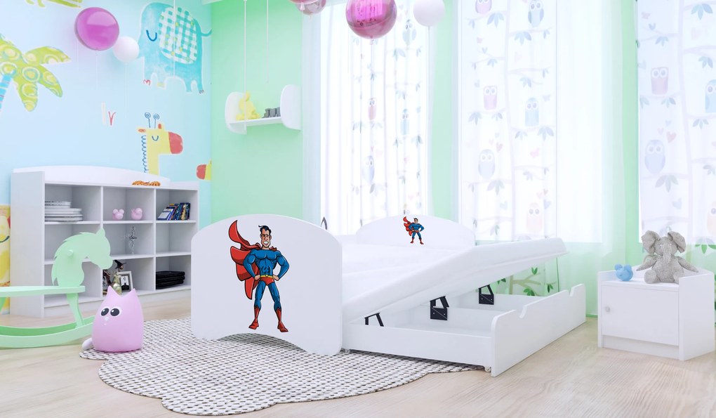 Svět pokojů Dětská postel Kevin pro dvě děti - superman + matrace zdarma Barva: Zelená, Rozměr: 200x90 cm (+750 Kč), Zábrana: NE