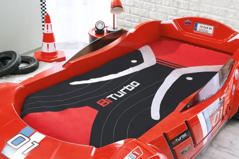 Dětská postel auto SUPER DELUXE 90x195cm - červená