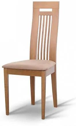 Dřevěná židle, dub/látka hnědá, EDINA