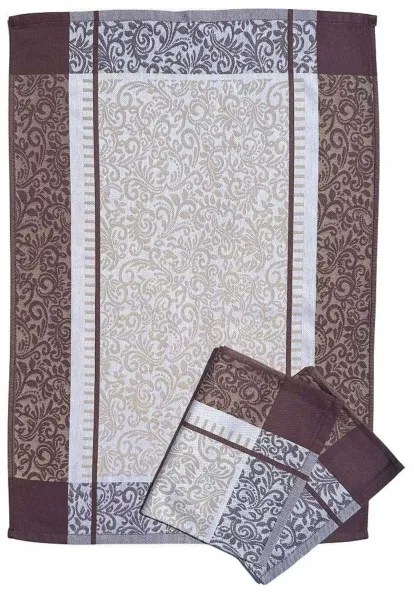 SVITAP sleep well Utěrka Extra savá 50x70 cm Ornamenty hnědé 3 ks