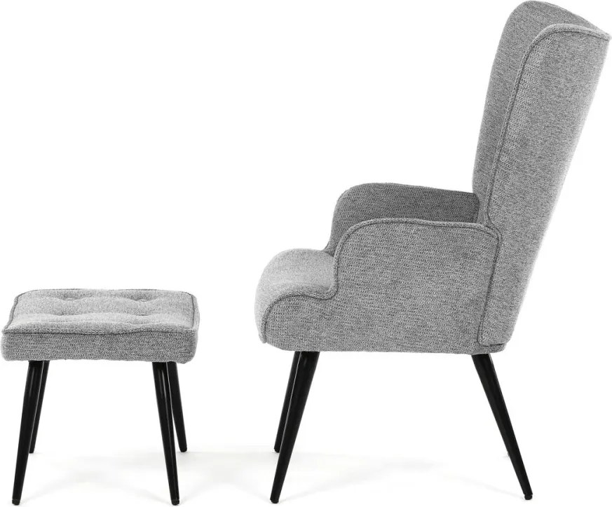 Relaxační křeslo, šedá, sametová látka, AK-303 GREY2