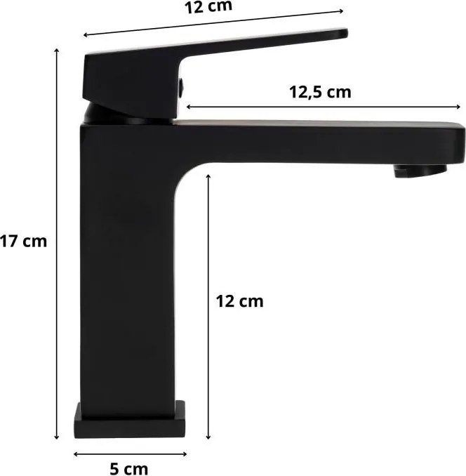 Erga Sara, umyvadlová baterie h-170, černá matná, ERG-YKA-BU.SARA24-BLK