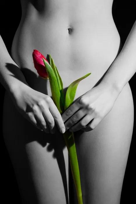 Plakát Žena s květinou