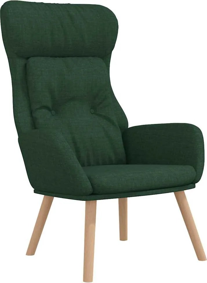 Relaxační křeslo s podnožkou tmavě zelené textil 3097755