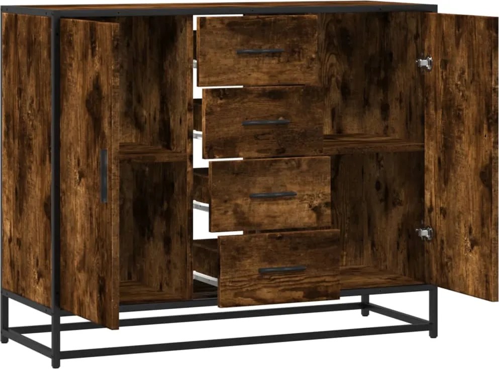 Příborník kouřový dub 92 x 35 x 76 cm kompozitní dřevo 3300827