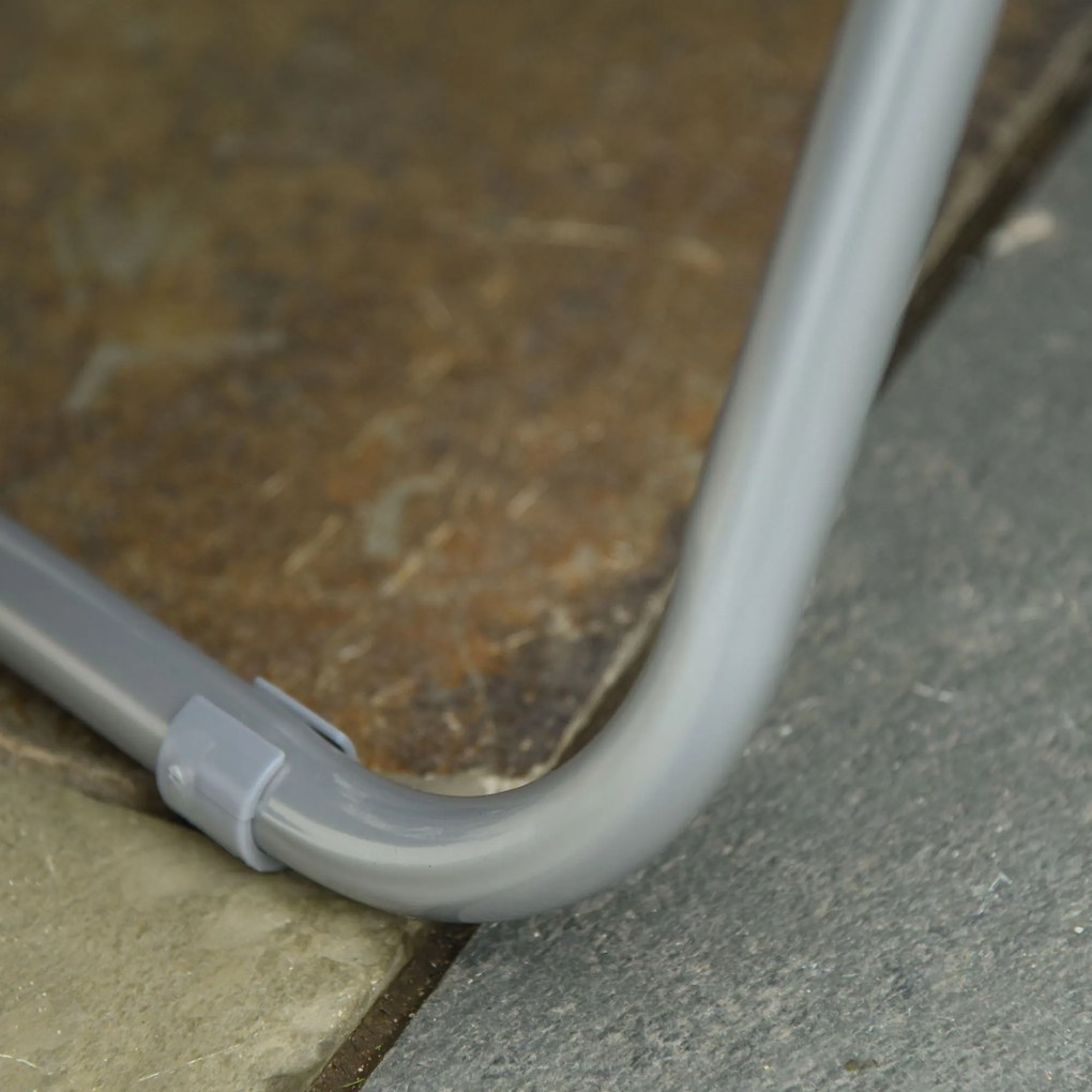 Outsunny 2 x Skládací Židle Zahradní Křeslo Lehátko S Područky Skládací 5 Pozic Polštář Modrá 60 x 75 x 102 cm