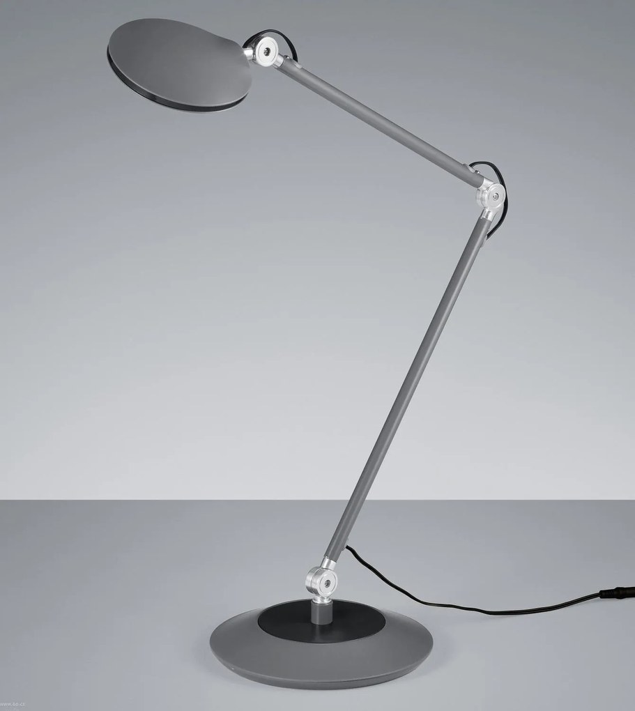 Trio Leuchten 527410142 Roderic, antracitová stolní lampa na pracovní stůl, 6W LED 3000K, výška 60cm