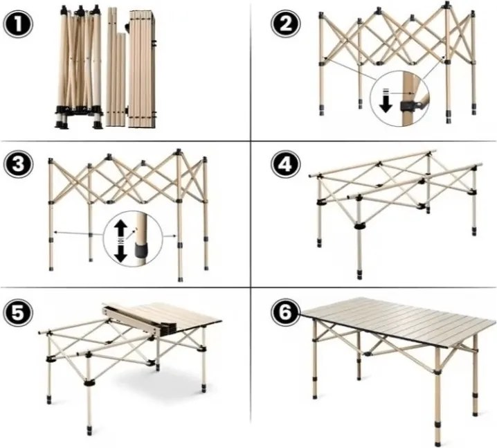 Cateringový stůl CATERFOLD 53x51 cm, béžový