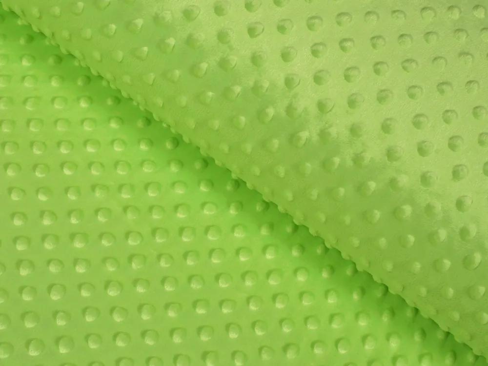 Biante Dětský povlak na polštář Minky 3D puntíky MKP-007 Hráškově zelený 35 x 45 cm