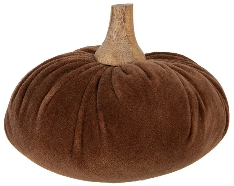 Hnědá textilní dekorace dýně Pumpkin L - Ø 15*12 cm
