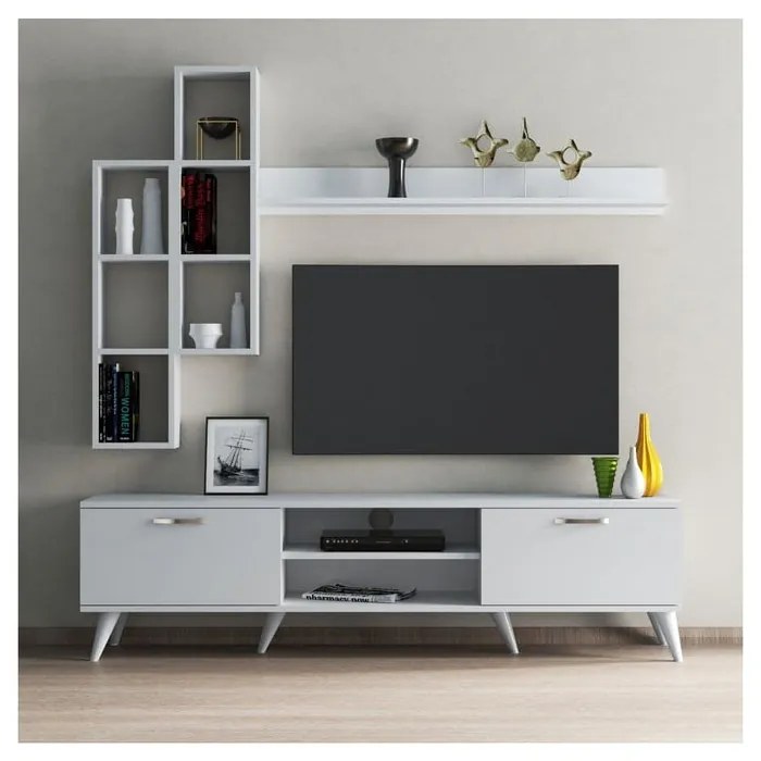 Bílá TV sestava 180x48 cm Veronica – Kalune Design