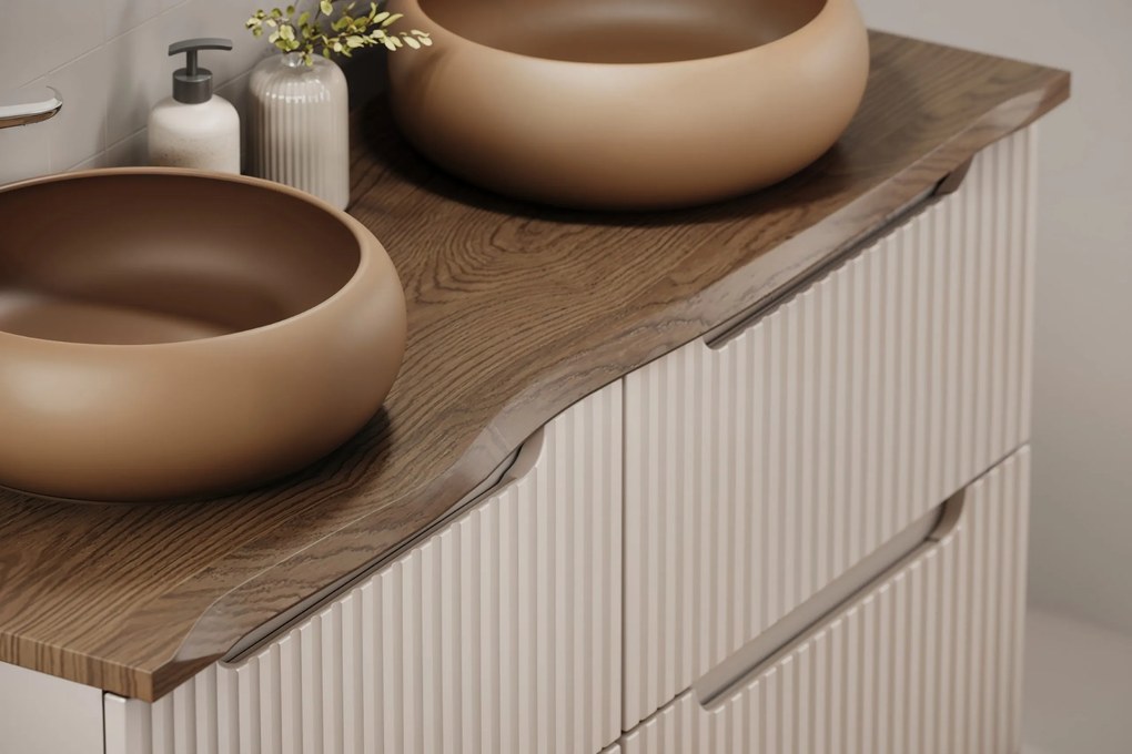 Comad Koupelnová skříňka pod deskové umyvadlo s košem na prádlo Nova Cashmere 100 kašmír