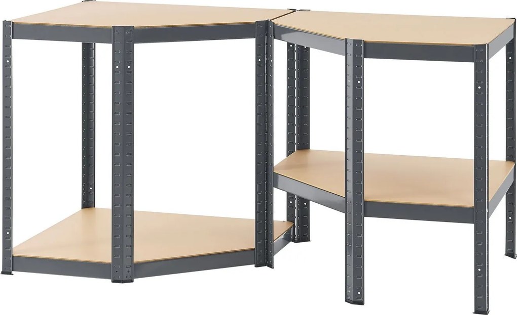 Juskys Sada tří kovových regálů Corner a Easy Barva: šedá