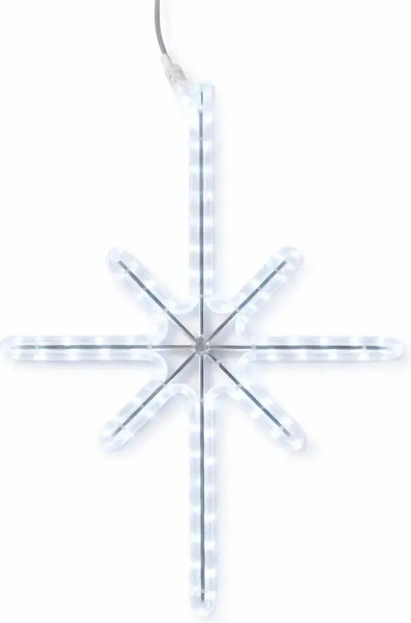 Easy Fix 2D LED světelná hvězda Polaris I., 49 × 55 cm, ledově bílá, závěsná, hliník