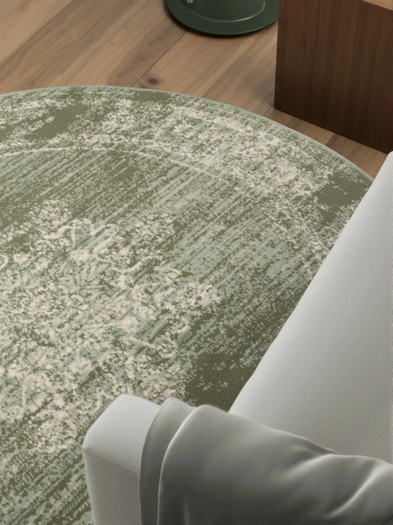 Hanse Home, Kusový koberec Gloria Lydia 106255 Mint kruh, 160x160 (průměr) kruh, zelená, chodba / předsíň