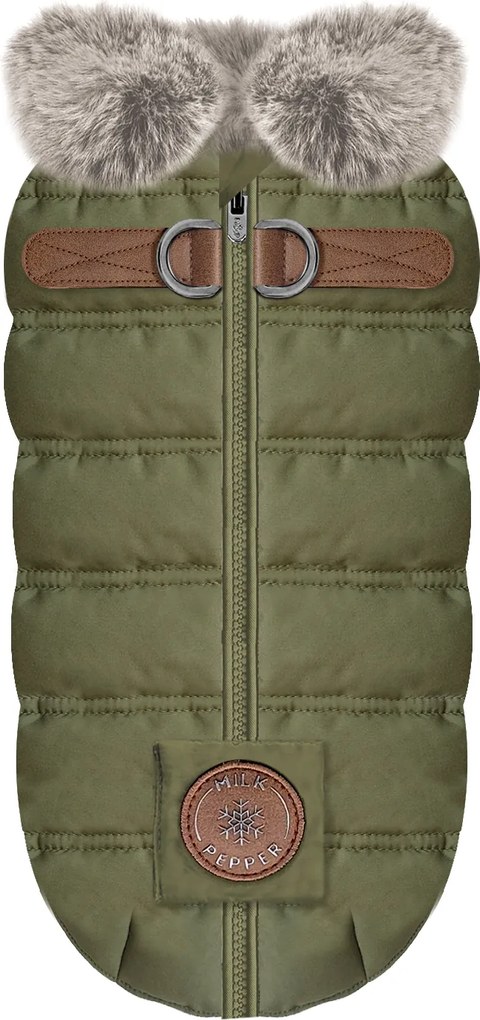 MILK&PEPPER Kabát pro psy Aubin Khaki Velikost: 26