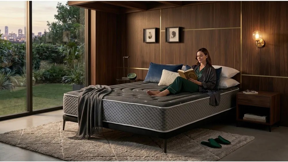 Středně tvrdá/extra tvrdá pěnová oboustranná matrace 180x200 cm Premium Black Multizone – Moonia
