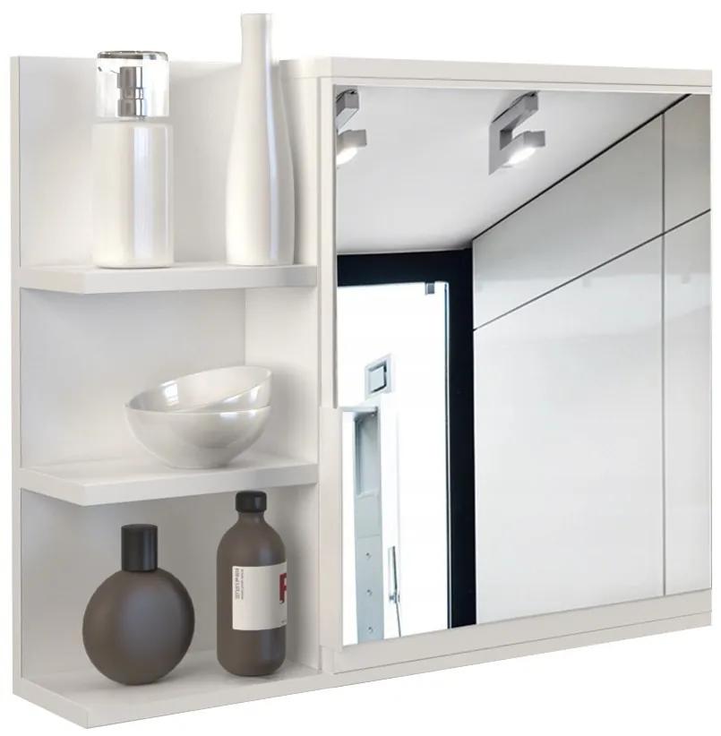 Shoptop Koupelnové zrcadlo s poličkou LUMO levé - bílé