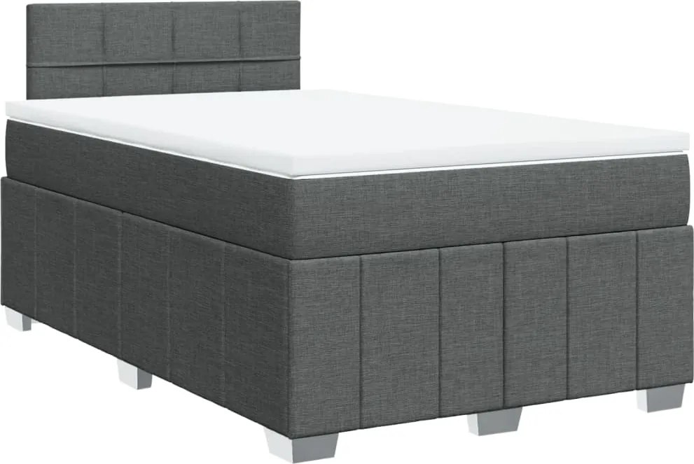Box spring postel s matrací tmavě šedá 120x200 cm textil 3287036
