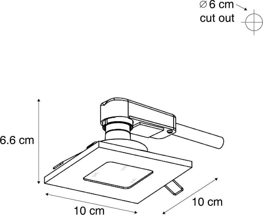 Sada 6 moderních zapuštěných bodových svítidel bílá čtvercová IP44 - Qure