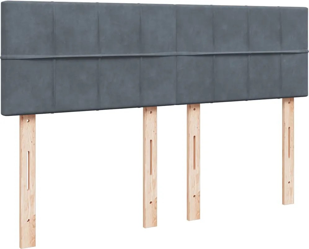 Box spring postel s matrací tmavě šedá 160x200 cm samet 3287783