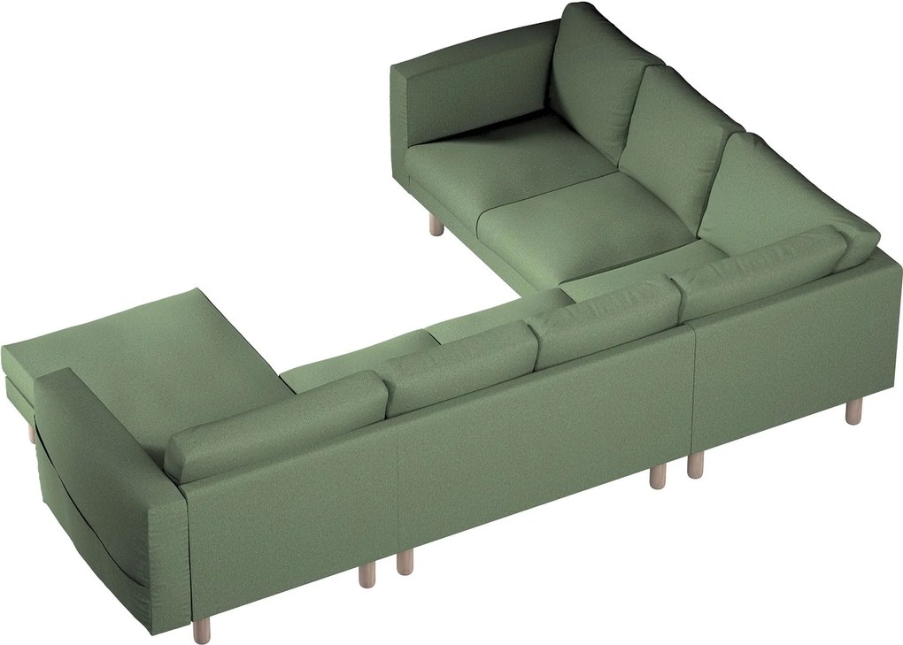 Potah na pohovku IKEA Norsborg rohová, 5-místná se šezlongem barva zelená látka pletený vzor