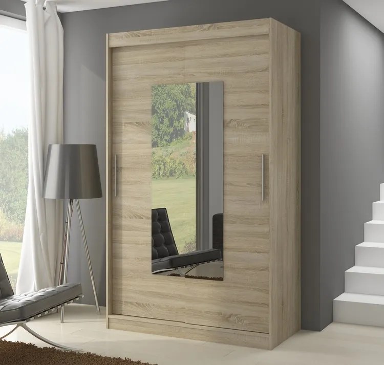 ADRK Furniture Skříň posuvná se zrcadlem DORRIGO 150 ADRK-SW-DOR-S-150