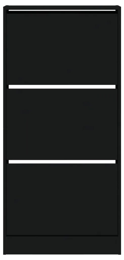 Botník černý 60 x 21 x 125,5 cm kompozitní dřevo - Default Title