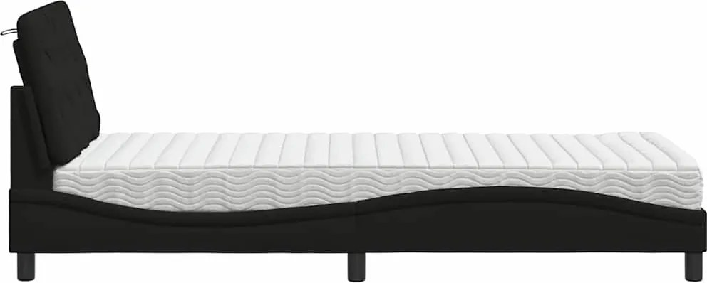 Postel s matrací černá 90 x 200 cm textil 3310715