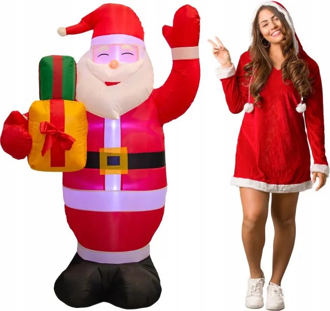 Nafukovací Santa Claus s LED osvětlením 150 cm