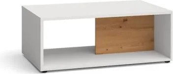 Konferenční stolek MILANES bílá lesk / dub artisan (110 x 60) cm