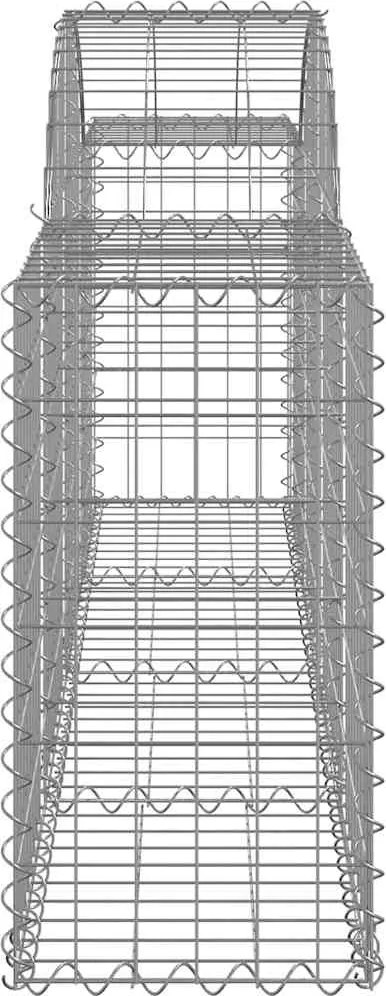 Klenuté gabionové koše 7 ks 200x30x60/80 cm pozinkované železo 3146073
