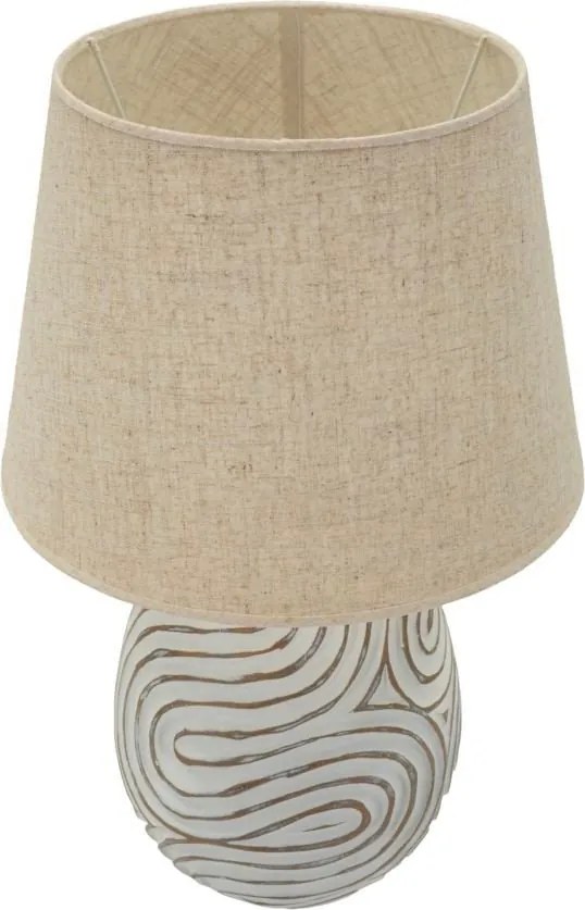 Krémová stolní lampa z polyresinu s textilním stínidlem (výška 55 cm) Oblix – Mauro Ferretti