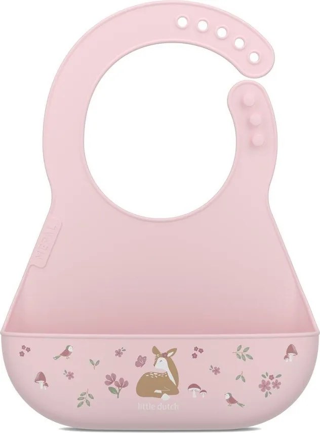 Světle růžový silikonový bryndák Fairy Garden – Mepal
