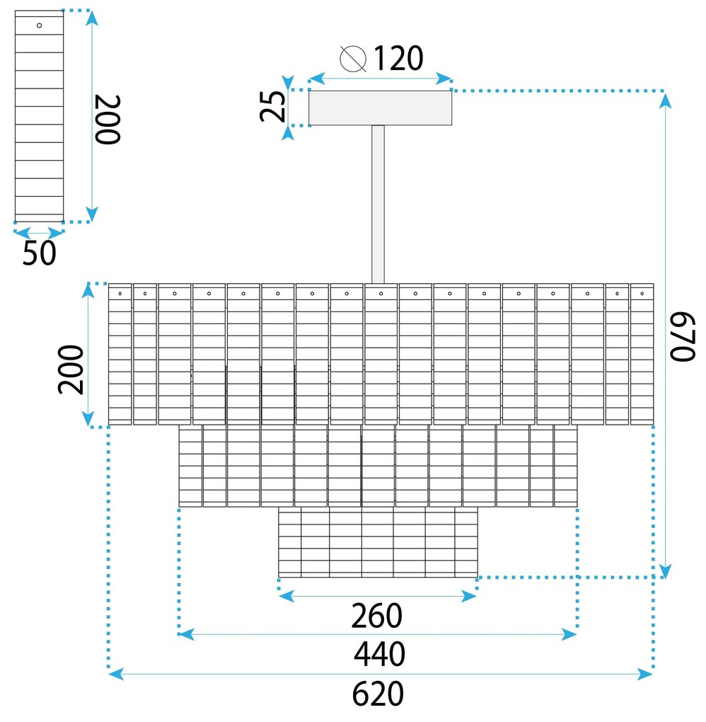 Toolight Závěsné osvětlení Crystal Modern D17 APP1678-8CP šedé