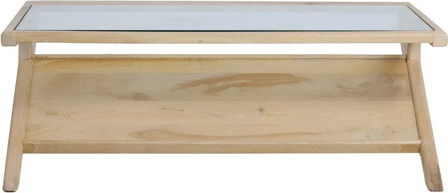 Konferenční stolek se skleněnou deskou ve světle přírodní barvě 70x112 cm Yuki – Light & Living
