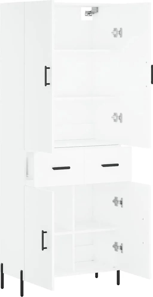 Skříň highboard bílá 69,5 x 34 x 180 cm kompozitní dřevo 3198153