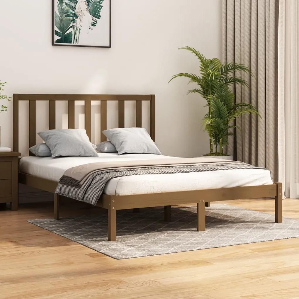 Rám postele medově hnědý masivní dřevo 150 x 200 cm King Size,  3105168